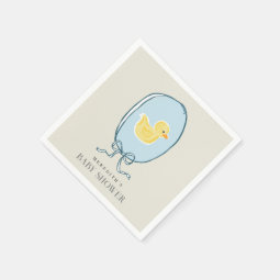 Elegant Rubber Ducky Ribbon Baby Shower Napkins | Zazzle