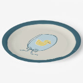 Elegant Rubber Ducky Teal Blue Ribbon Baby Shower Paper Plates | Zazzle