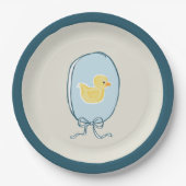 Elegant Rubber Ducky Teal Blue Ribbon Baby Shower Paper Plates | Zazzle
