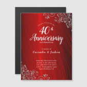 Elegant Ruby Red 40th Anniversary Invitation | Zazzle