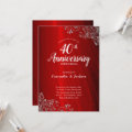Elegant Ruby Red 40th Anniversary Invitation | Zazzle