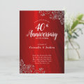 Elegant Ruby Red 40th Anniversary Invitation | Zazzle