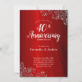 Elegant Ruby Red 40th Anniversary Invitation | Zazzle