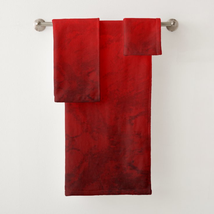 Elegant Ruby Red Bath Towel Set | Zazzle
