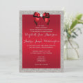 Elegant Ruby Red & Silver Glitter Wedding Invitation | Zazzle
