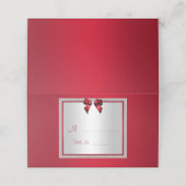 Elegant Ruby Red & Silver Glitter Wedding Place Card | Zazzle