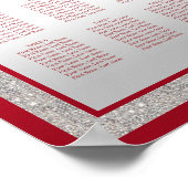 Elegant Ruby Red & Silver Glitter Wedding Poster | Zazzle