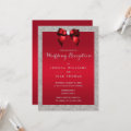 Elegant Ruby Red, Silver Glitter Wedding Reception Invitation | Zazzle