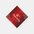 Elegant Ruby Red Swirl 40th Anniversary Party Napkins | Zazzle
