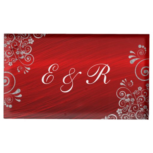 Elegant Ruby Red Wedding Place Card Holder | Zazzle