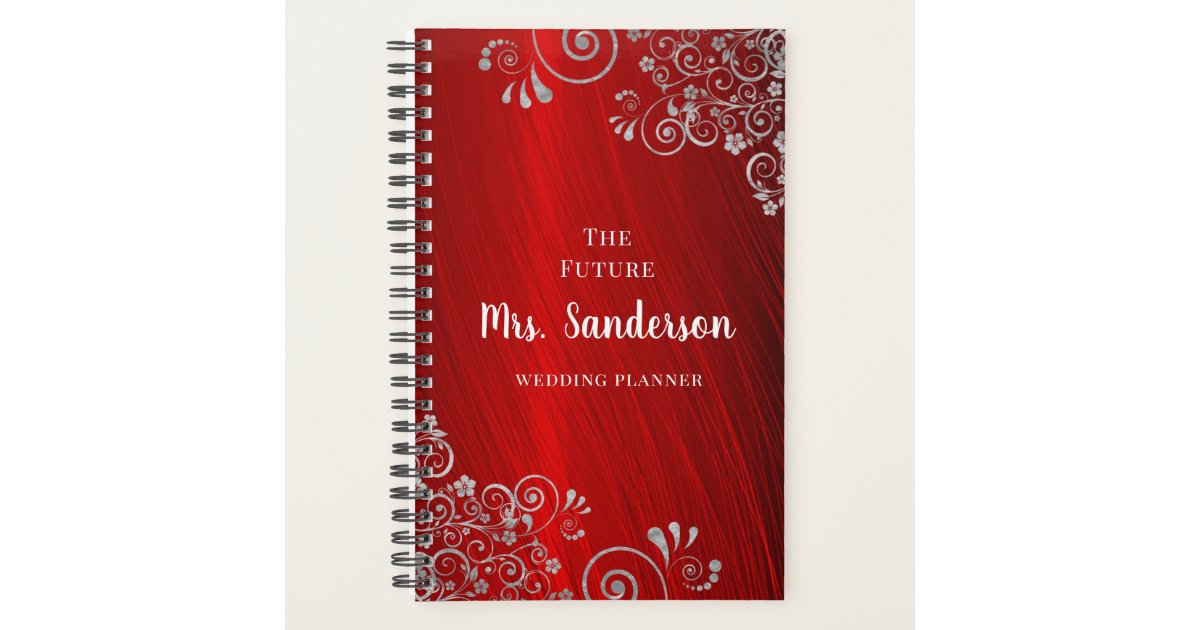Elegant Ruby Red Wedding Planner | Zazzle