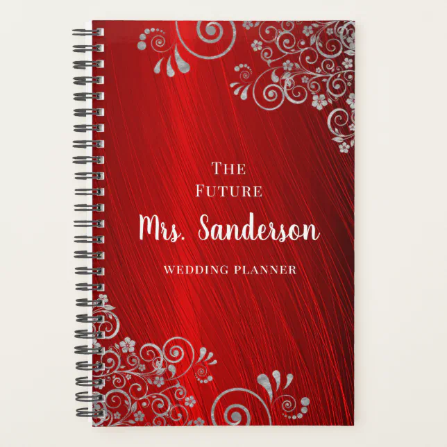 Elegant Ruby Red Wedding Planner | Zazzle