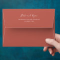 Elegant Rust Envelope with Peach Floral Inside | Zazzle