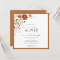 Elegant Rust Orange Watercolor Couples Shower Invi Invitation | Zazzle