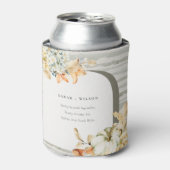 Elegant Rustic Autumn Pumpkin Arch Floral Wedding Can Cooler | Zazzle