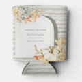 Elegant Rustic Autumn Pumpkin Arch Floral Wedding Can Cooler | Zazzle