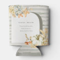 Elegant Rustic Autumn Pumpkin Arch Floral Wedding Can Cooler | Zazzle