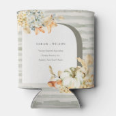 Elegant Rustic Autumn Pumpkin Arch Floral Wedding Can Cooler | Zazzle