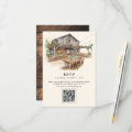 Elegant Rustic Barn QR Code RSVP Card | Zazzle