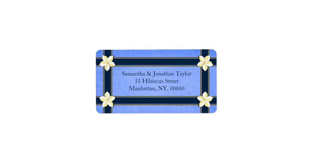 Elegant Rustic Blue Floral Return Address Labels | Zazzle