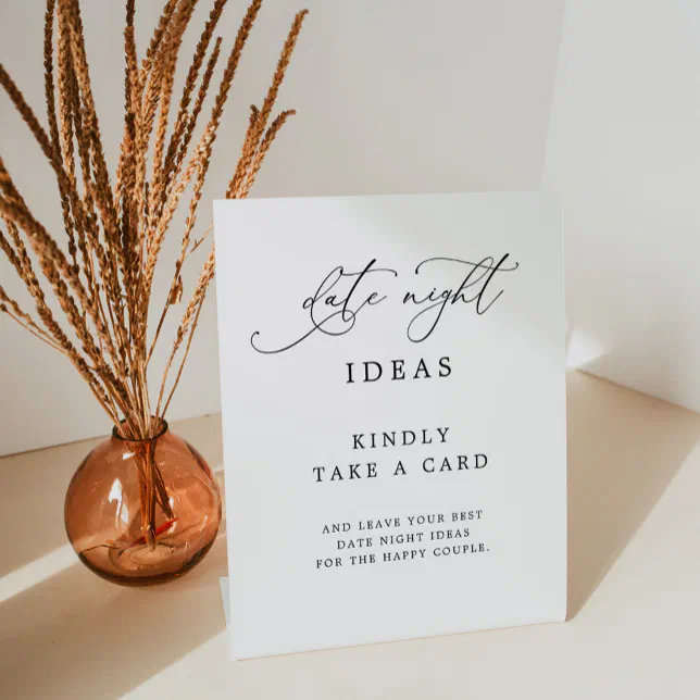 Elegant Rustic Chic Date Night Ideas Sign | Zazzle