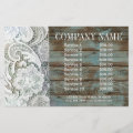 elegant rustic country white lace blue barn wood flyer | Zazzle