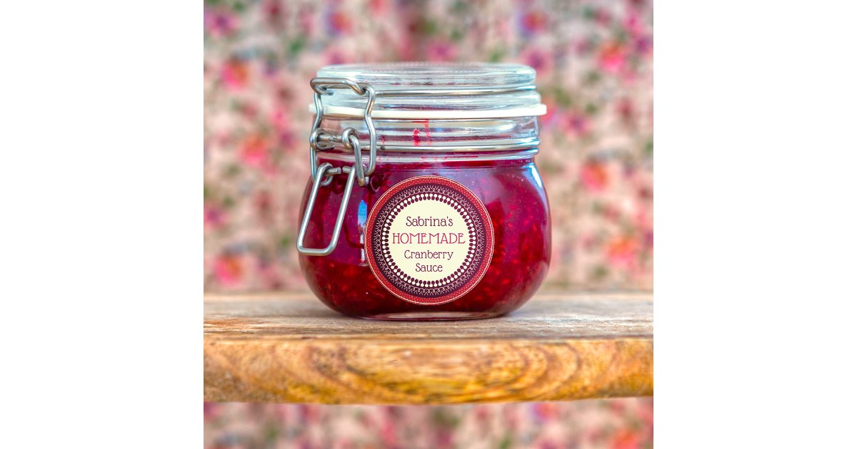 Elegant Rustic Custom Homemade Cranberry Sauce Labels | Zazzle