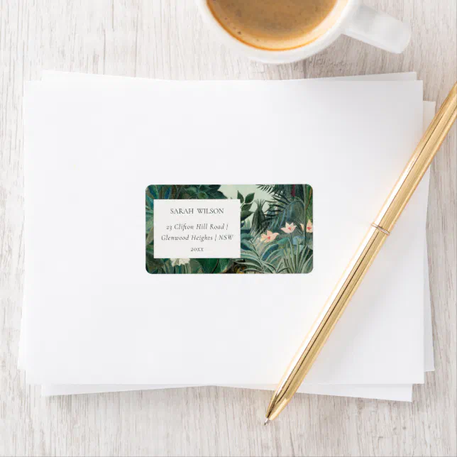 Elegant Rustic Exotic Tropical Rainforest Address Label | Zazzle