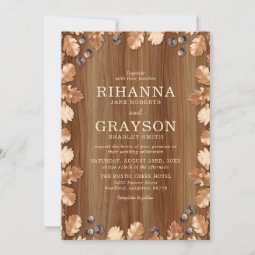 Elegant Rustic Fall Autumn Wedding Invitation | Zazzle
