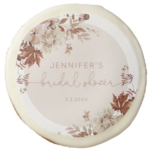 Elegant rustic fall bridal shower sugar cookie | Zazzle