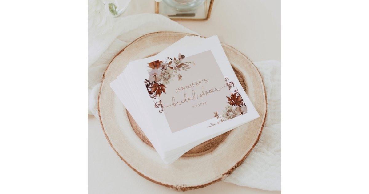 Elegant rustic fall wedding napkins | Zazzle