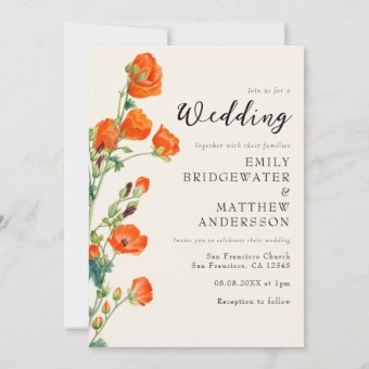 Elegant Rustic Floral Wedding Invitation | Zazzle