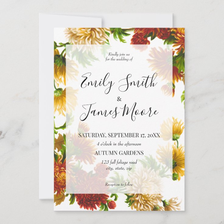 Elegant Rustic Floral Wedding Invitation | Zazzle