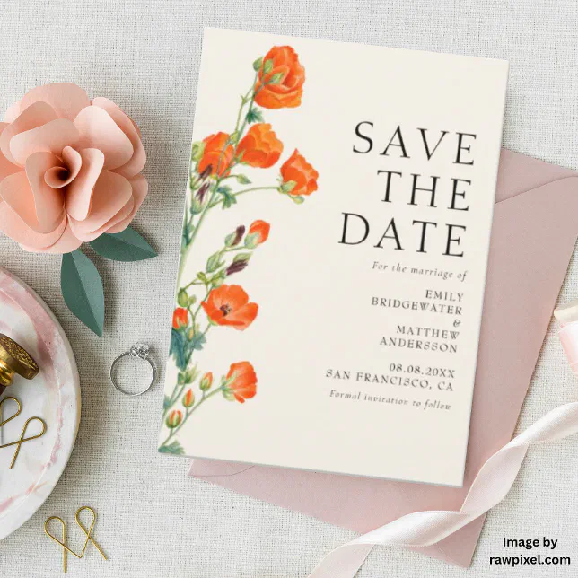 Elegant Rustic Floral Wedding Save The Date | Zazzle