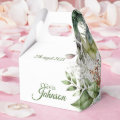 Elegant Rustic Forest Leaves Calligraphy Favor Box | Zazzle