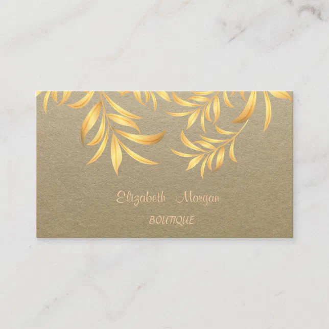 Elegant Rustic ,Kraft, Tree Leaf Business Card | Zazzle