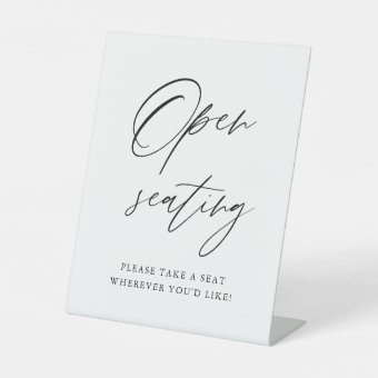 Elegant Rustic Open Seating Sign, Find Your Seat Pedestal Sign | Zazzle