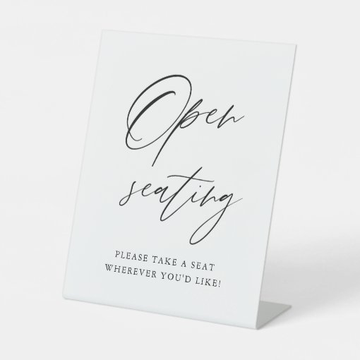 Elegant Rustic Open Seating Sign, Find Your Seat Pedestal Sign | Zazzle
