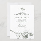 Elegant Rustic Pine Branch Wedding Invitation | Zazzle