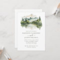 Elegant Rustic Pine Mountain QR Code Photo Wedding Invitation | Zazzle
