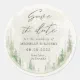 Elegant Rustic Pine Trees Save The Date Classic Round Sticker | Zazzle
