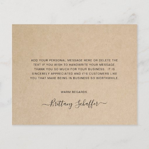 Elegant Rustic Professional Budget Thank You Card | Zazzle
