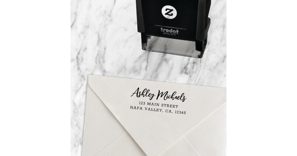 Elegant Rustic Return Address Self-inking Stamp | Zazzle