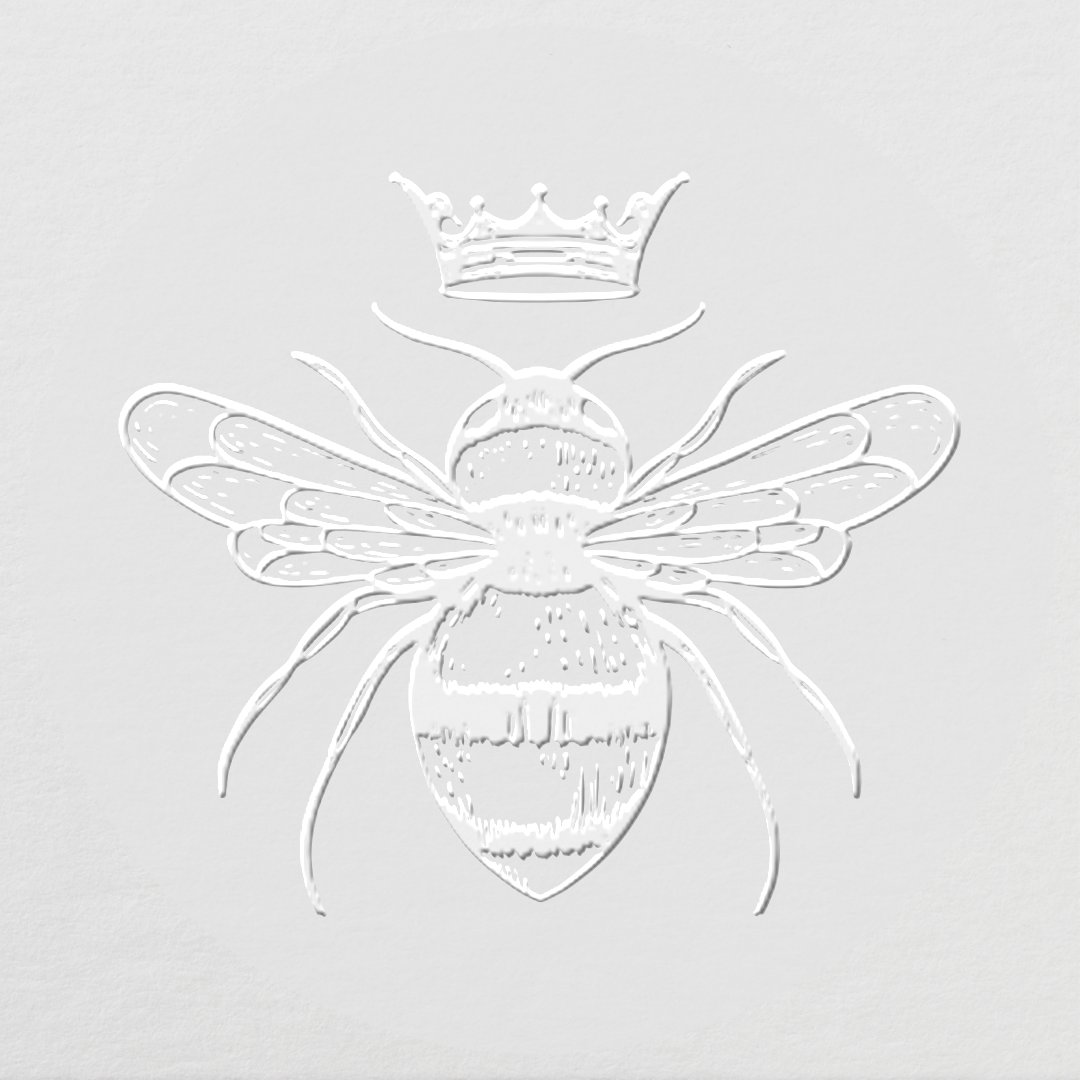 Elegant Rustic Vintage Crown Honey Queen Bee Embosser | Zazzle