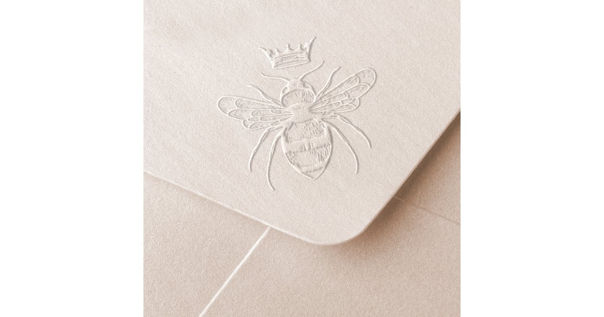 Elegant Rustic Vintage Crown Honey Queen Bee Embosser | Zazzle