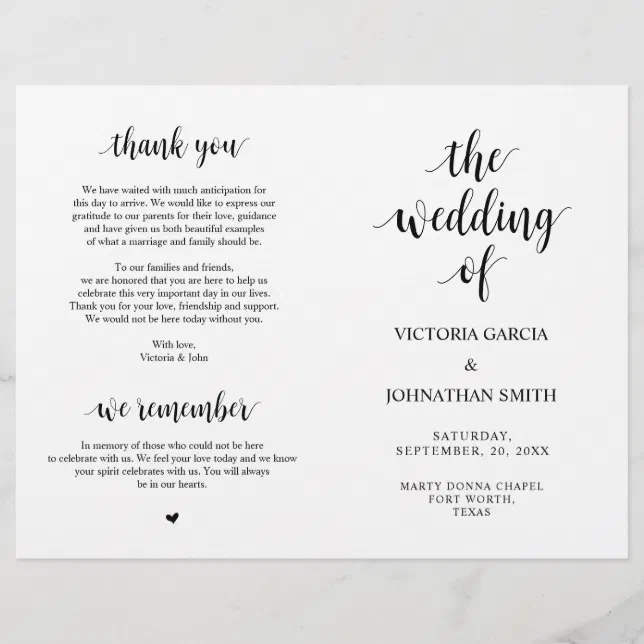Elegant Rustic Wedding Ceremony Foldable Programs | Zazzle