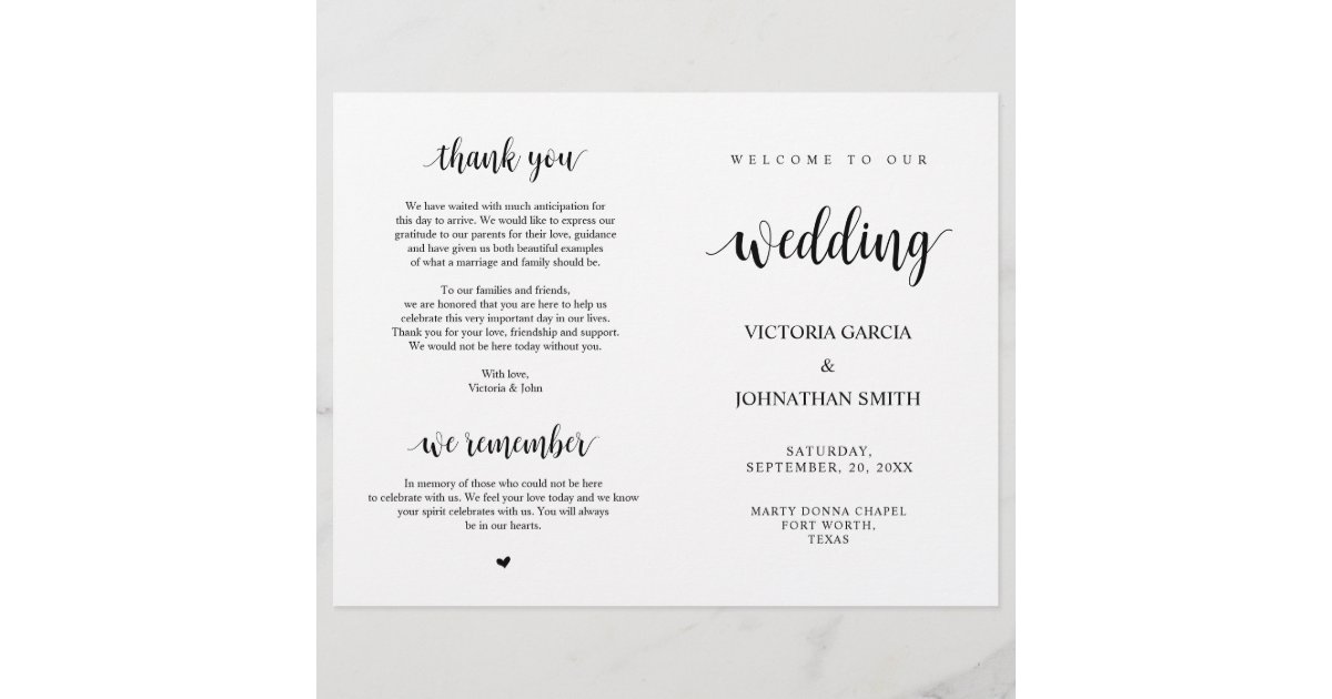 Elegant Rustic Wedding Ceremony Foldable Programs | Zazzle