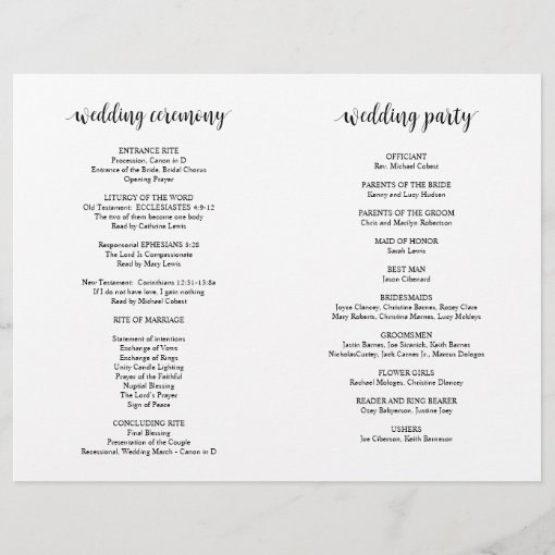 Elegant Rustic Wedding Ceremony Foldable Programs | Zazzle