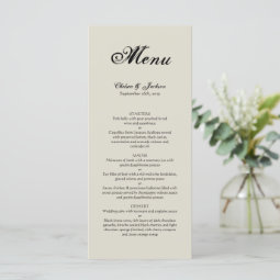 Elegant Rustic Wedding Menu | Zazzle