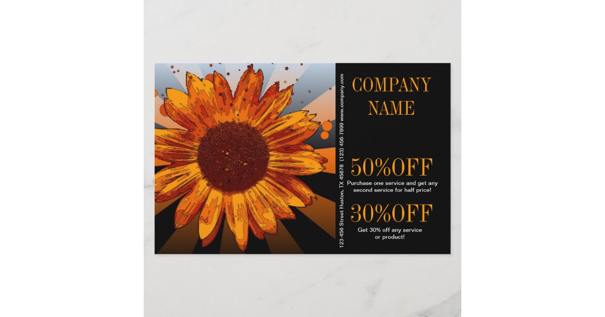 elegant rustic western country sunflower flyer | Zazzle